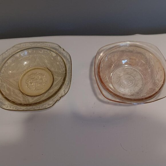 Dining | 2 Small Vintage Depression Glass Bowls Yellow Orange | Poshmark